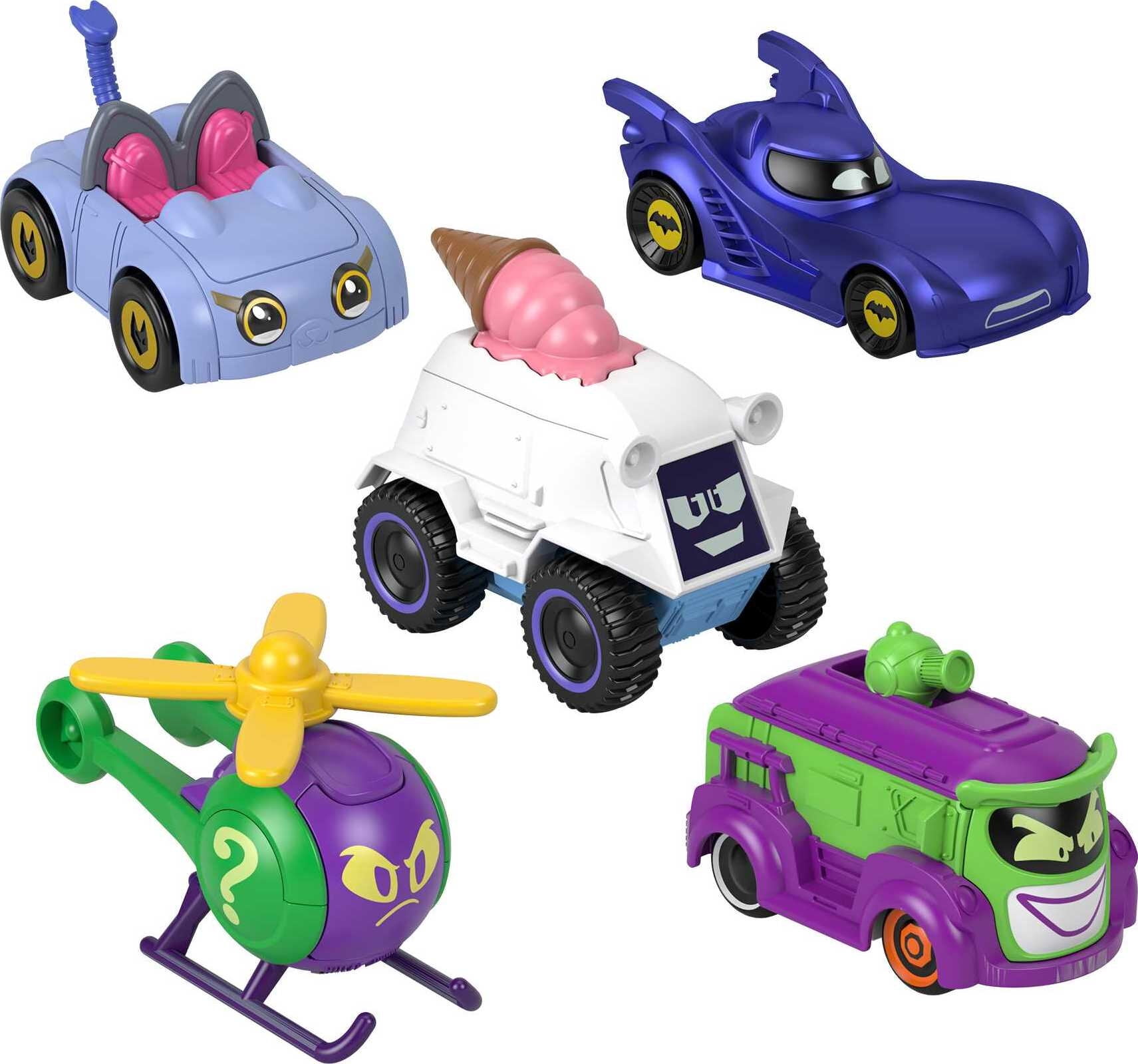Fisher-Price DC Batwheels 1:55 Scale Vehicle Multipack, 5-Piece Diecast Toy Cars, Preschool Toys ...