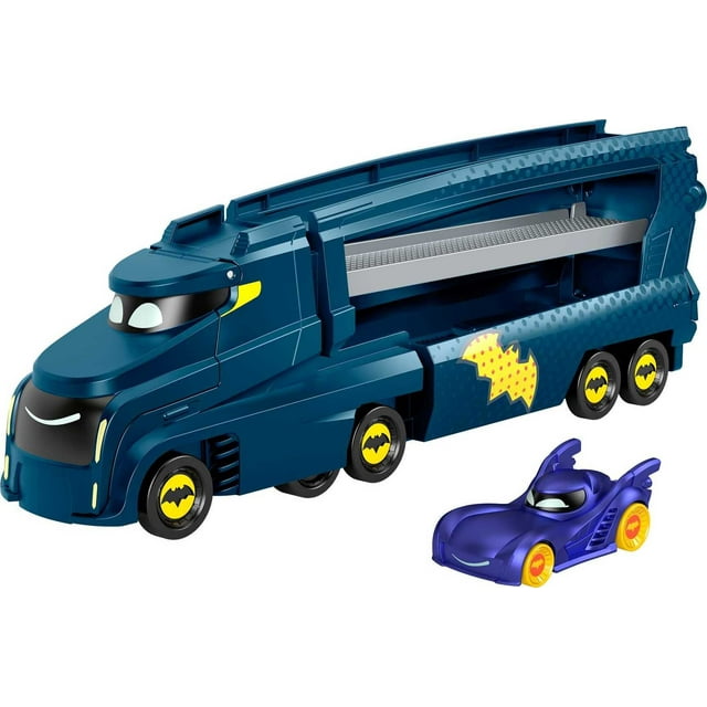 Fisher-Price DC Batwheels Toy Hauler and Car, Bat-Big Rig with Ramp and ...