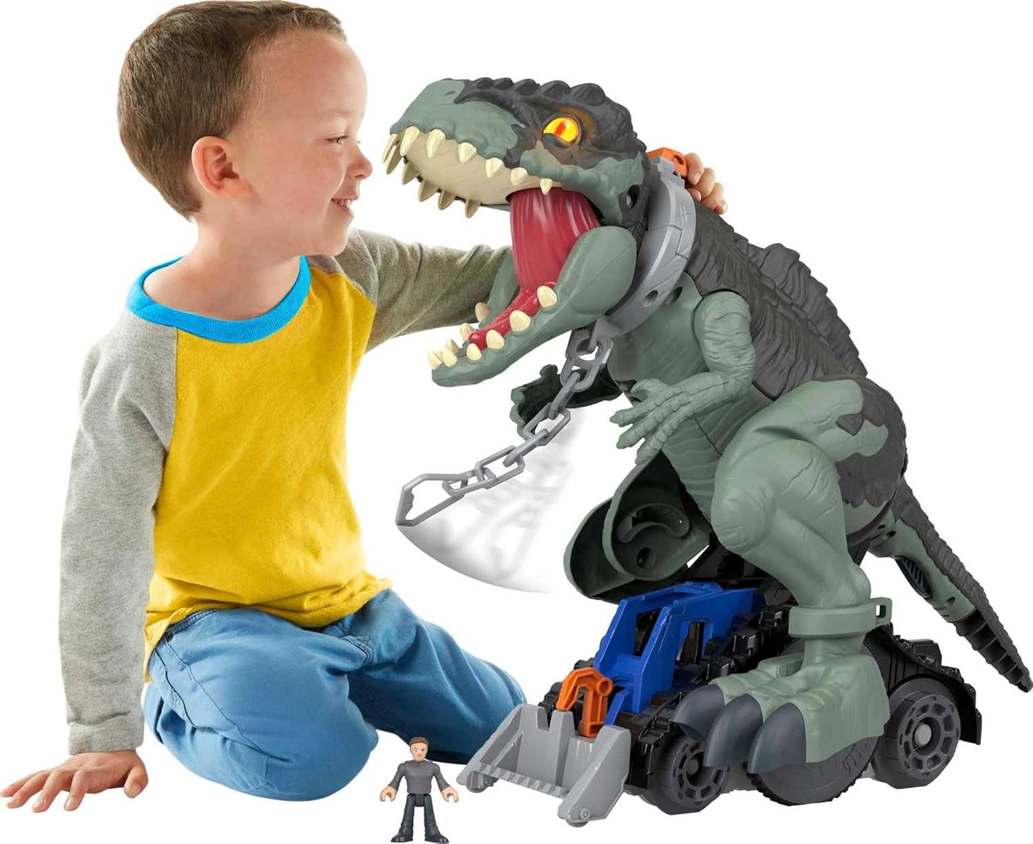 Fisher-Price Imaginext Jurassic World Dinosaur Toy Mega Stomp & Rumble Giga with Lights & Sounds ...