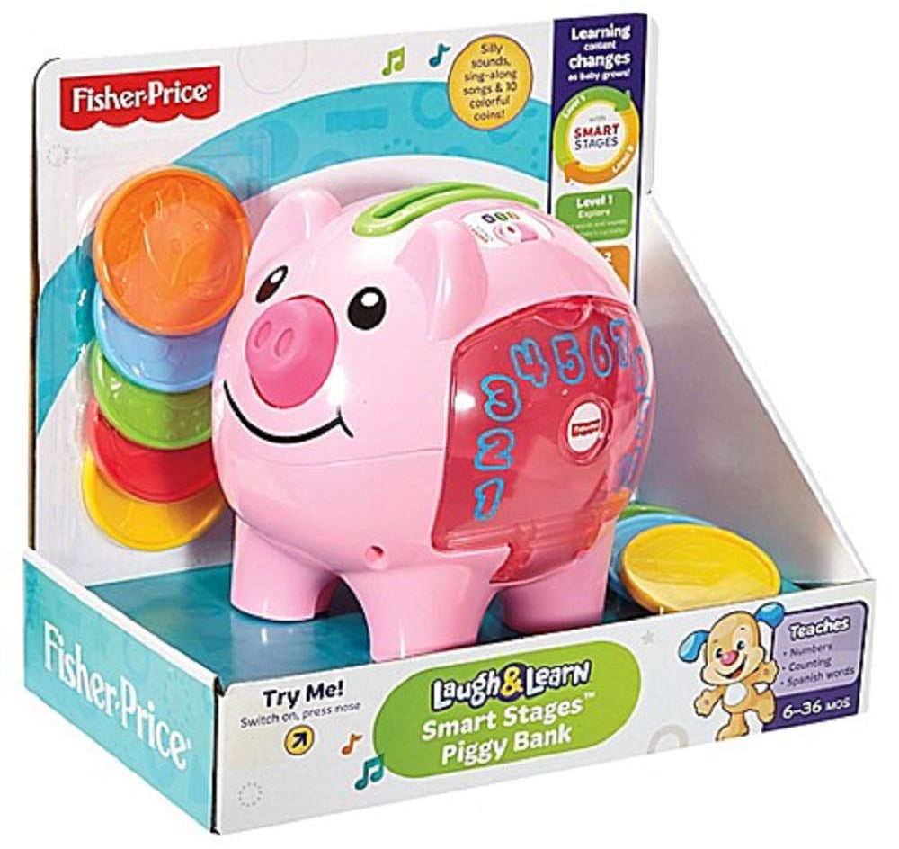 Fisher-Price Laugh & Learn Light Pink Plastic Piggy Bank - Walmart.com