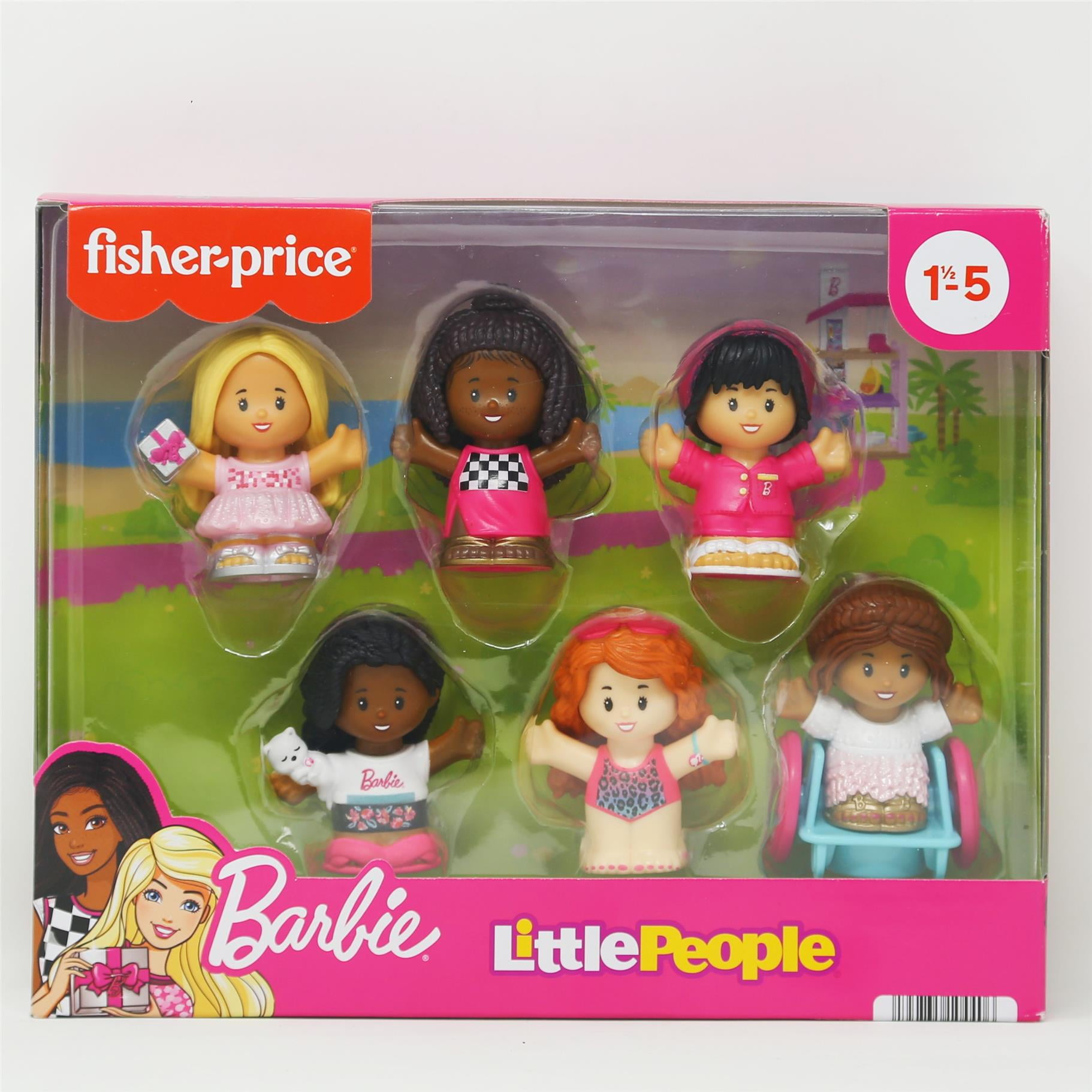 Fisher-Price Little People Barbie Figure Bundle 6 Pack of Toddler Size ...