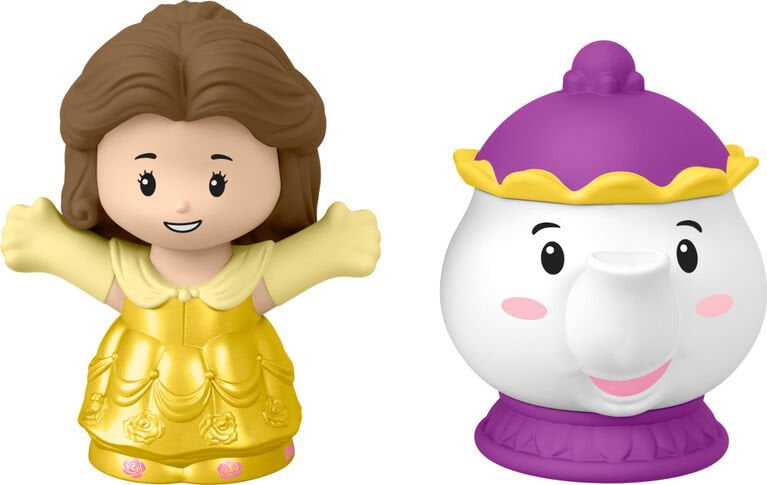 Fisher-Price Little People Disney Princess Belle & Mrs. Potts Figure ...
