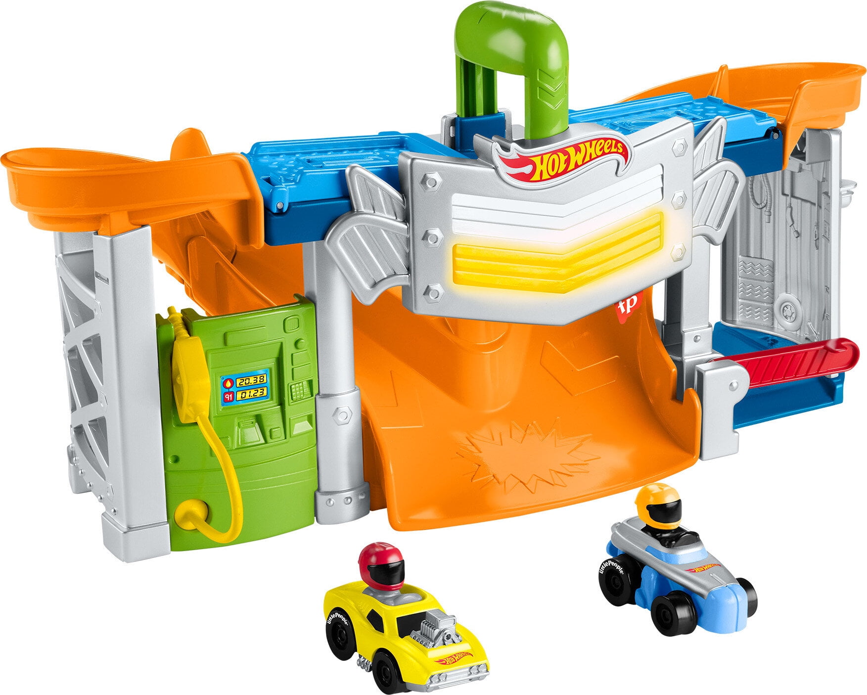 Fisher-Price Little People Hot Wheels Race Track for Toddlers, Race and ...