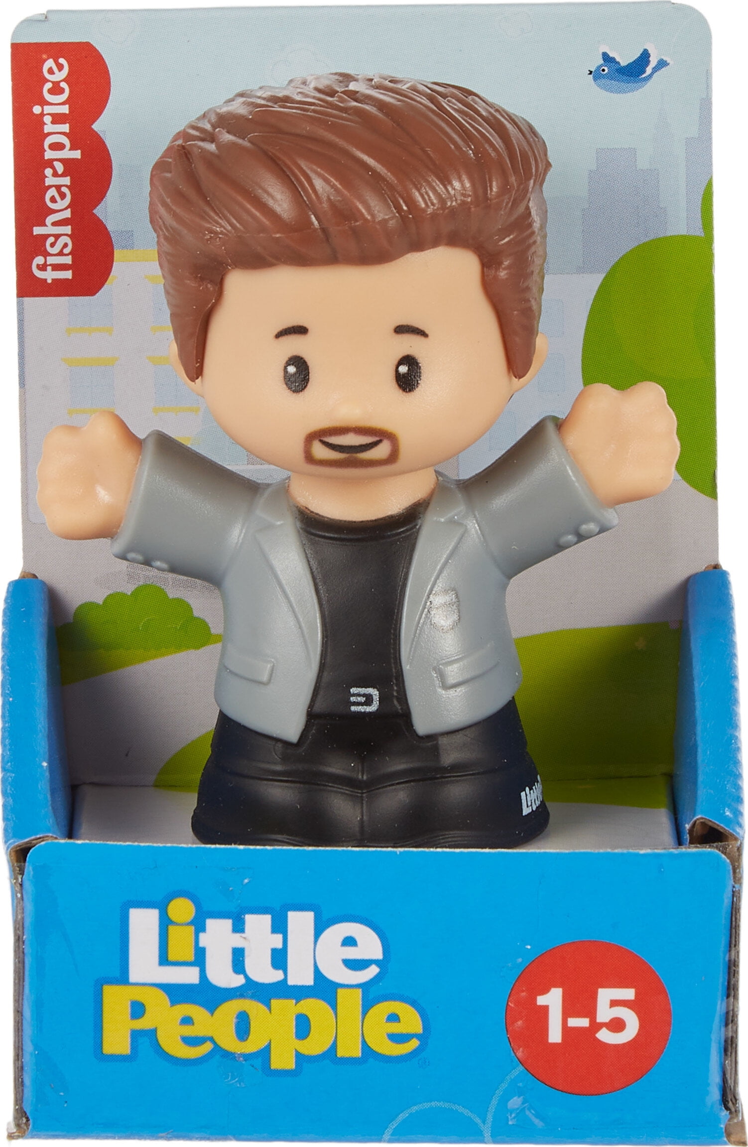 Fisher-Price Little People Man in Gray Jacket Figure for Toddlers ...