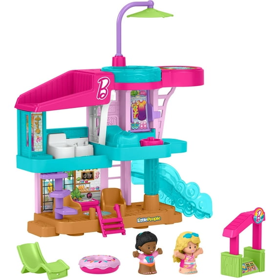 Fisher-Price Little People Toddler Toy Barbie Beach House Playset ...