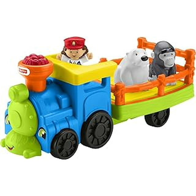 Fisher-Price Little People Toddler Toy Train Choo-Choo Zoo with Music Sounds and 3 Figures for ...