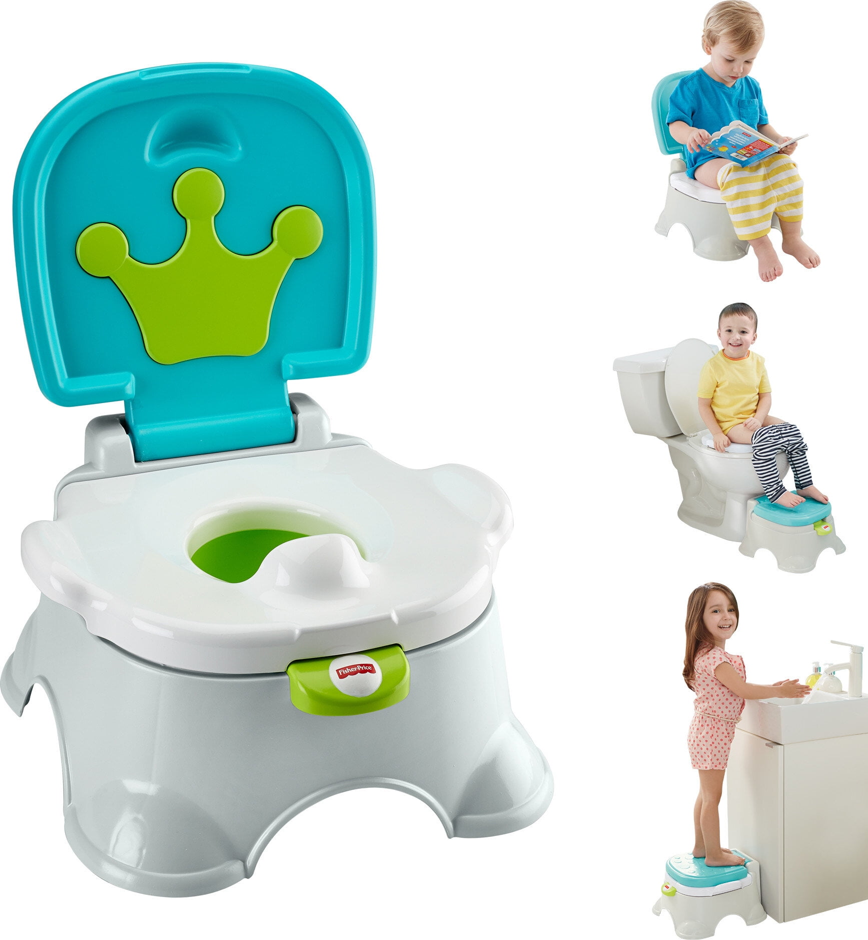 Fisher-Price Comfort Learn Musical Potty Chair with Step, Toddler ...