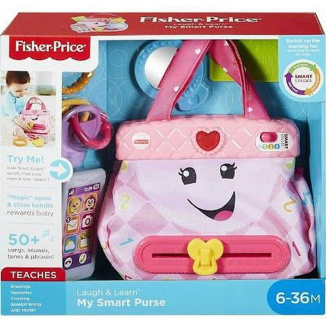 Fisher-Price Interactive Smart Pink Purse with Lights, Laugh & Learn ...