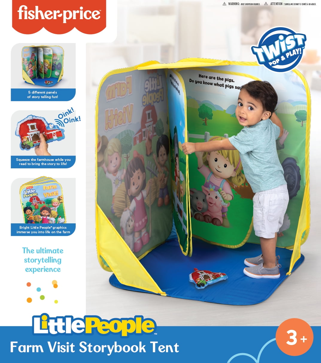 Fisher Price Pop Baby Fort, Interactive Story Book Play Tent for Kids ...