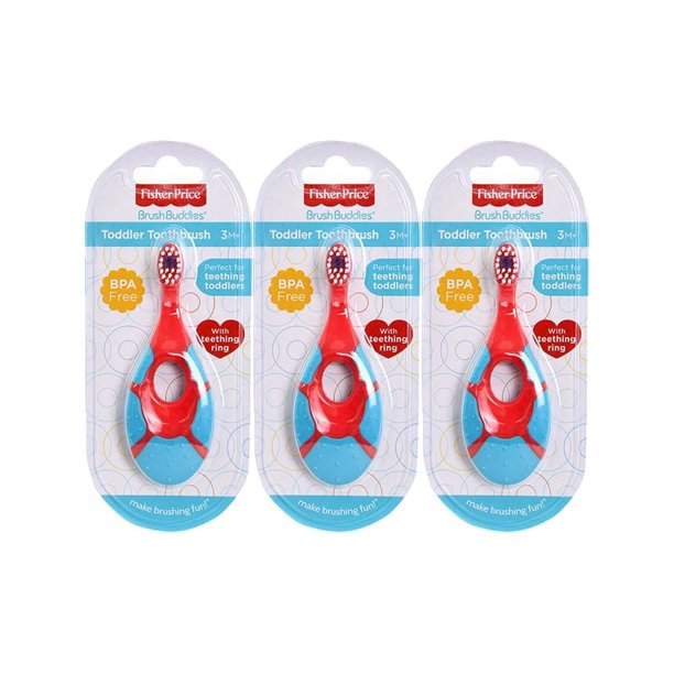 Fisher Price Toddler Toothbrush 3 Pack - Walmart Business Supplies