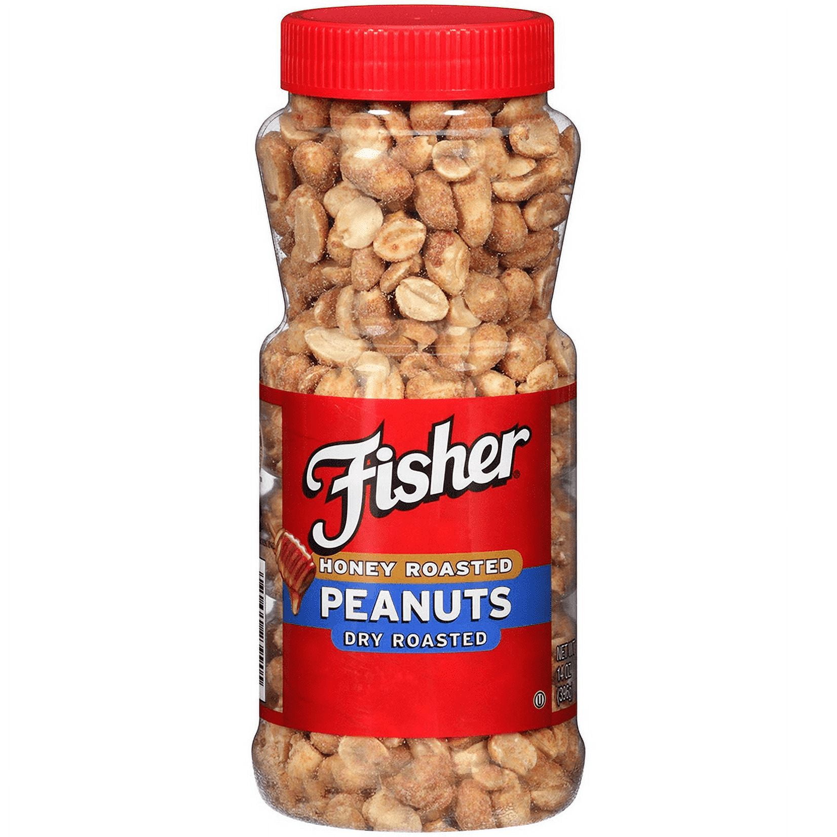 Fisher Snack Honey Roasted Peanuts, Golden Roast, 14 oz - Walmart.com