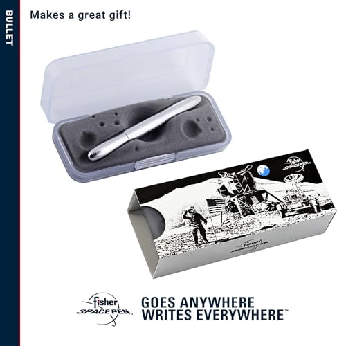 Fisher Space Pen Brushed Chrome Bullet Space Pen, Ballpoint, Brass ...