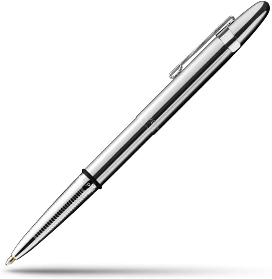 Fisher Space Pen Chrome Bullet Pen, Ballpoint, Brass, Black Ink, Pocket ...