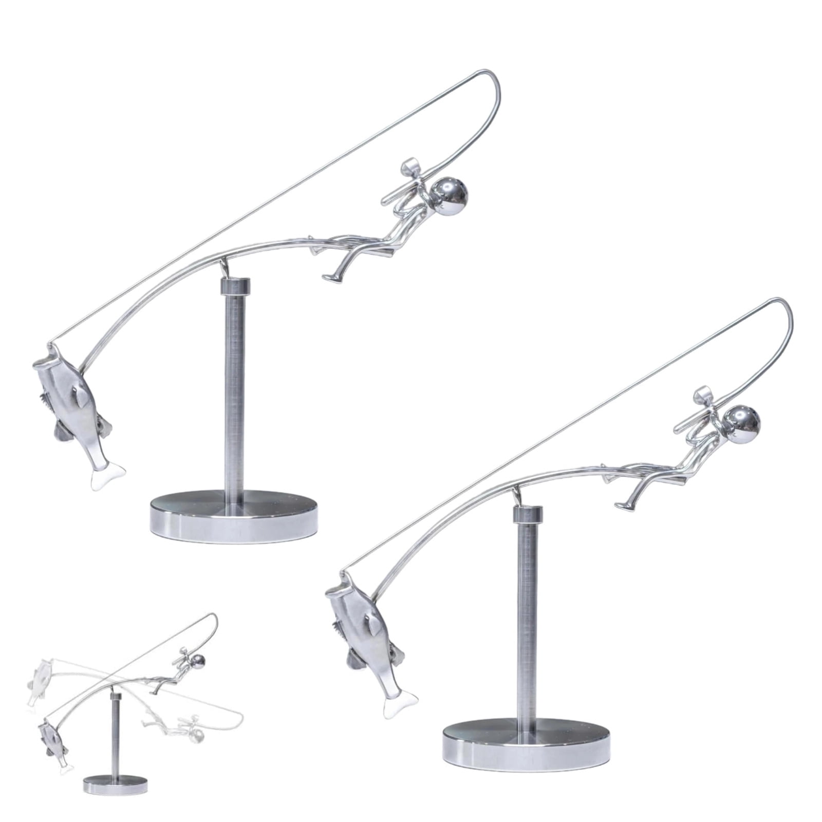 The Fisherman Balancing Sculpture, Kinetic Fishing Sculpture - Balance ...
