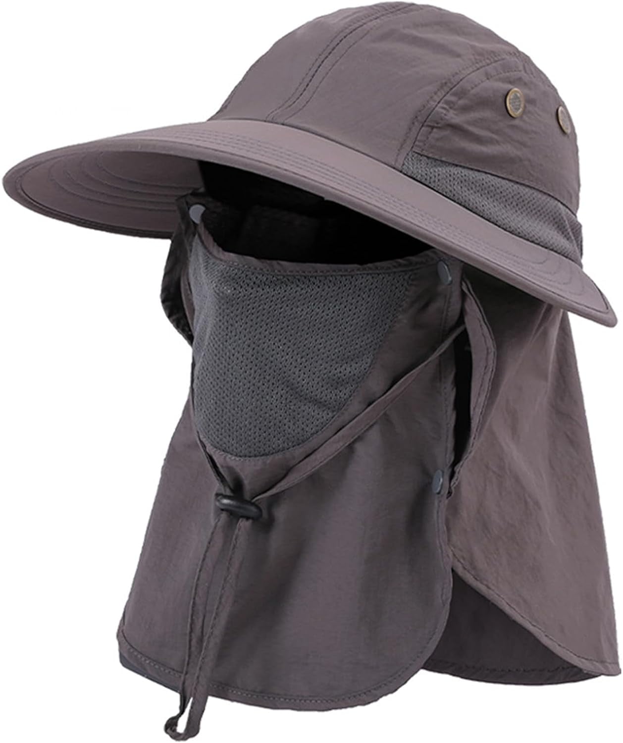Fisherman Bucket Hats Wide Brim Sun Hat UPF 50+ with Face Cover & Neck ...