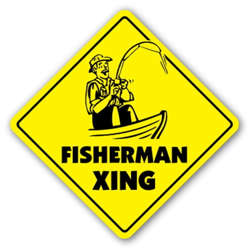 Fisherman Crossing [3 Pack] of Vinyl Decal Stickers |for Laptop Car ...