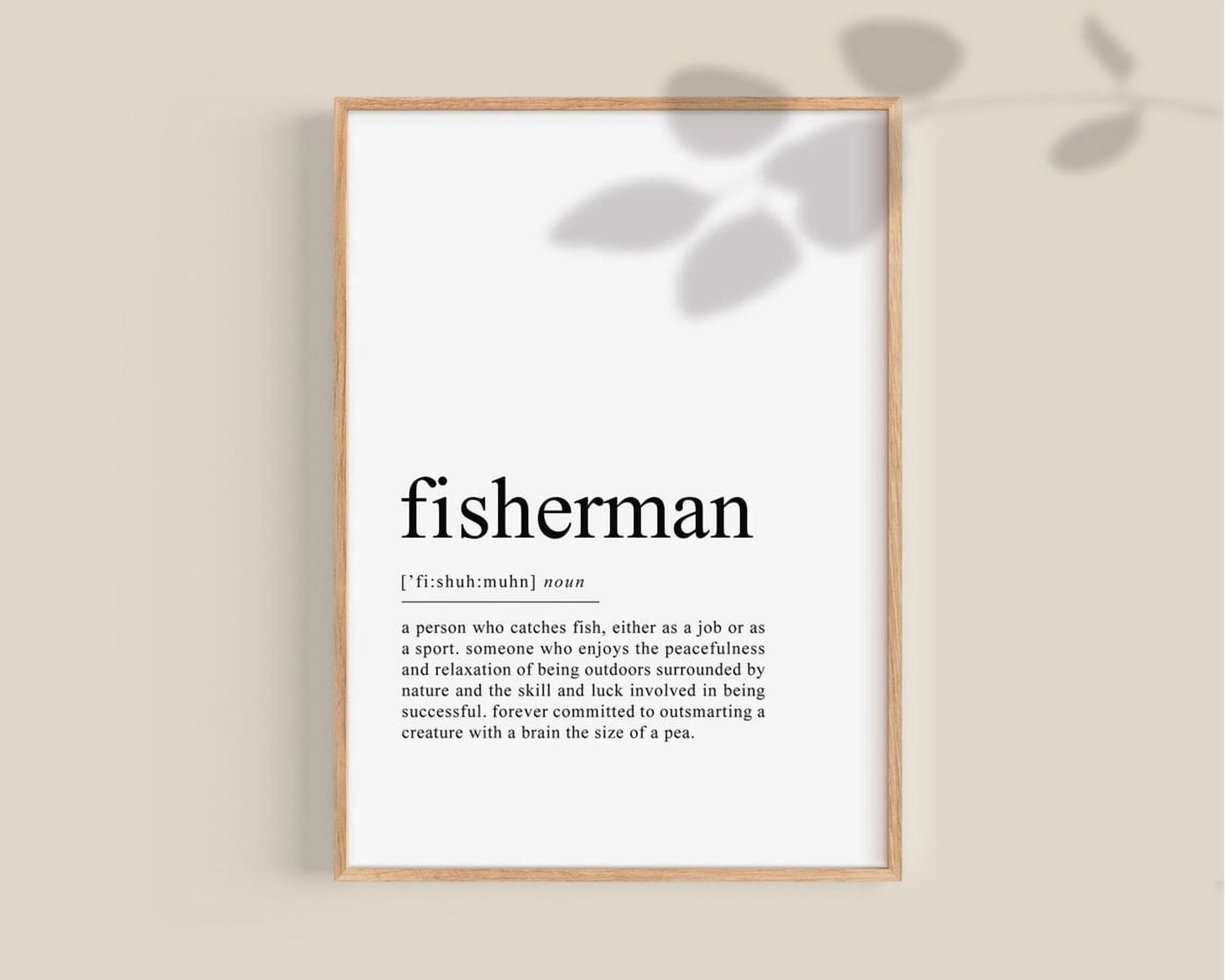 Fisherman Definition Poster Fishing Men Retirement Dad Poster, Unframed ...