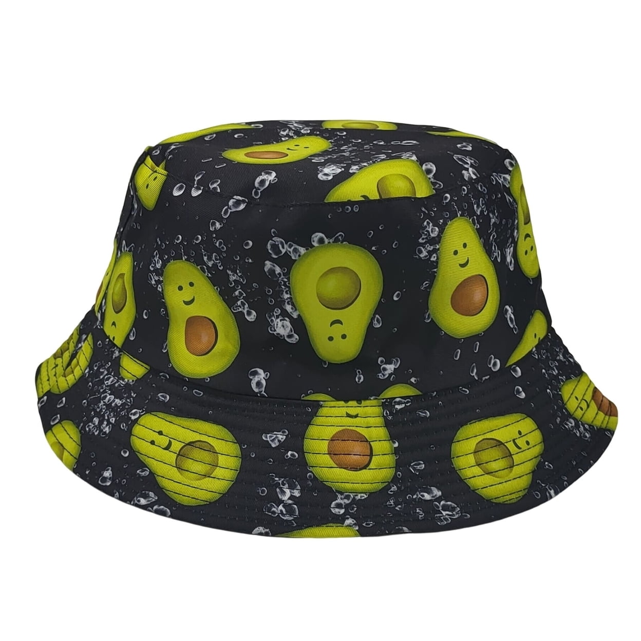Fisherman Hat Avocado Print Double-sided Flat Top Breathable UV ...
