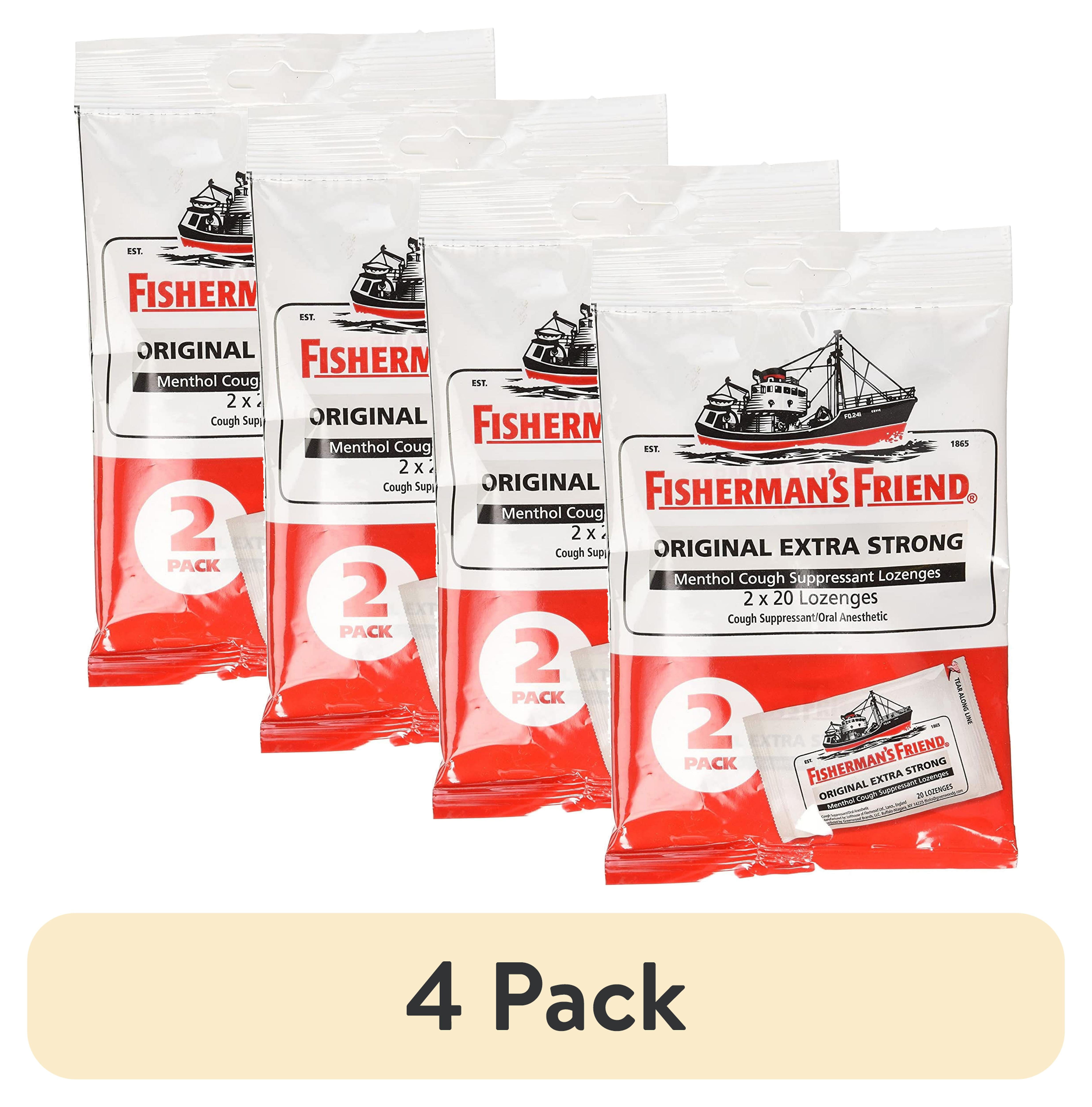 (4 pack) Fisherman'S Friend Lozenges - Original Extra Strong - Dsp - 40 ...