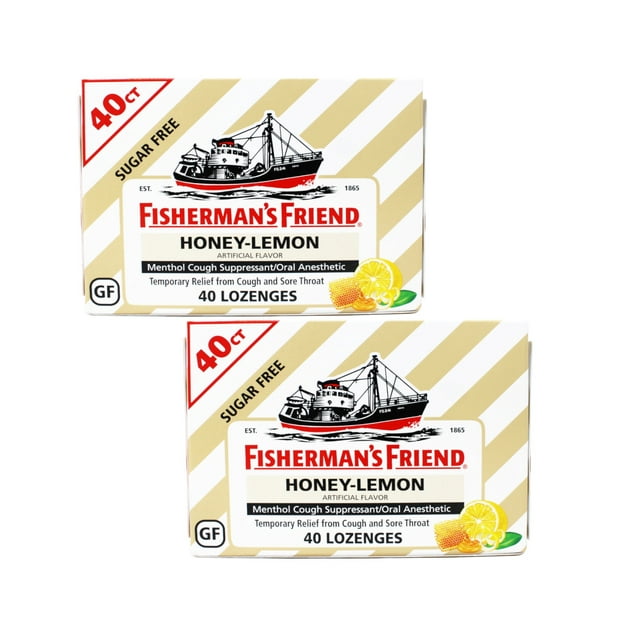 Fisherman's Friend Cough Drops, Cough Suppressant and Sore Throat Lozenges, Sugar Free Honey ...