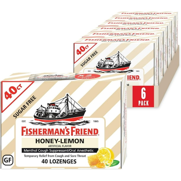 Fisherman's Friend Cough Drops, Cough Suppressant and Sore Throat Lozenges, Sugar Free, Honey ...