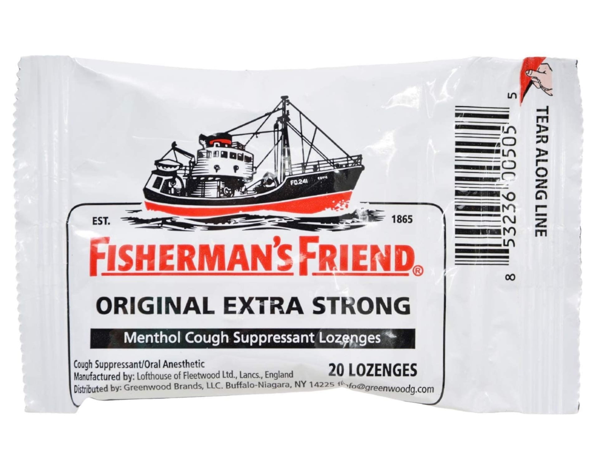 Fisherman's Friend Menthol Cough Suppressant Natural 20 Lozenges ...