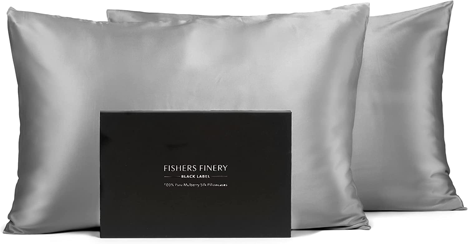 Fishers Finery 30mm 100% Pure Mulberry Silk Pillowcase Set, Good ...
