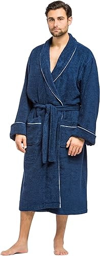 Fishers Finery Men's EcoFabric Resort Terry Robe - Full Length Bathrobe ...