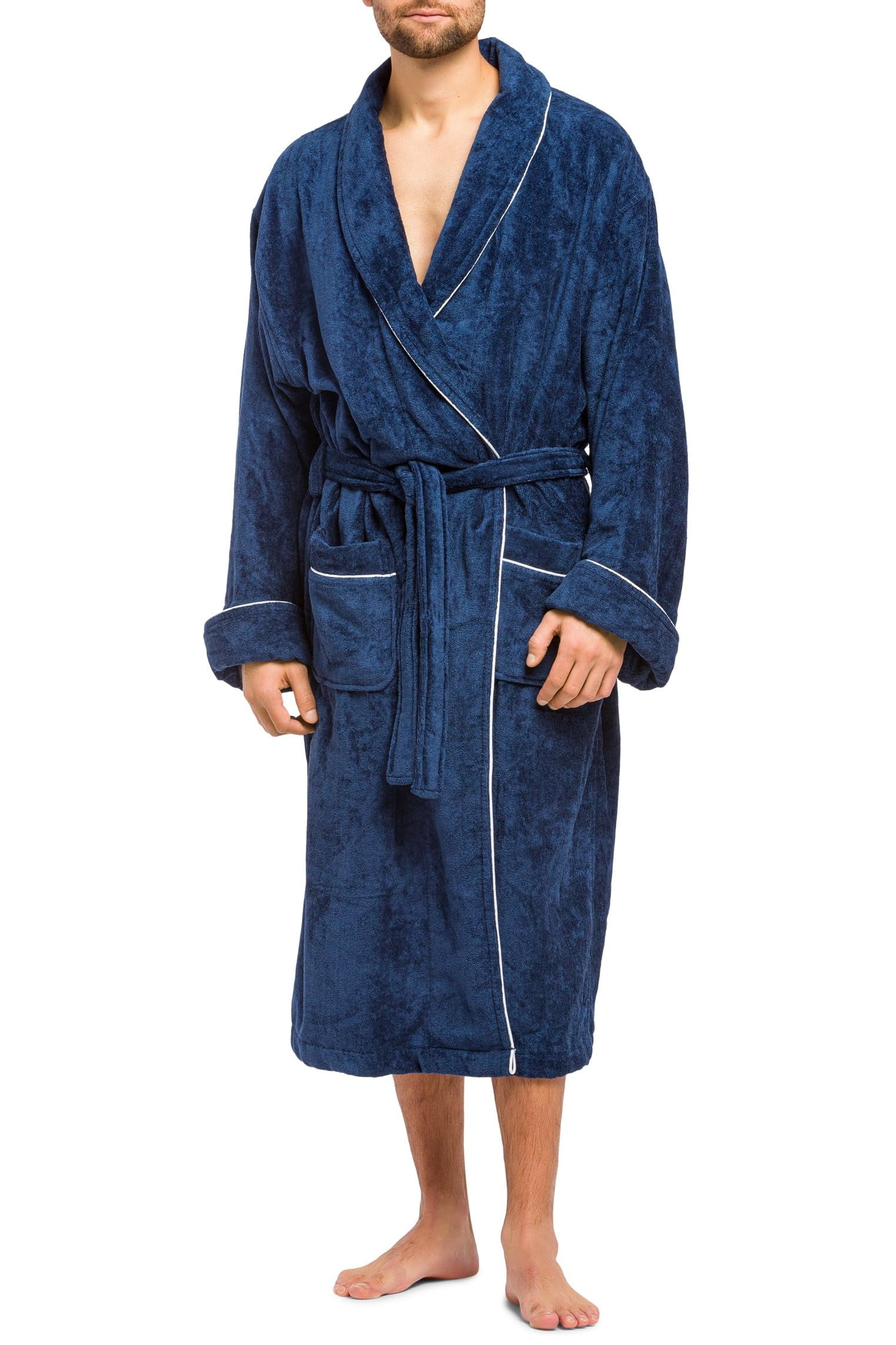 Fishers Finery Men's Premier EcoFabric Turkish Style Terry Spa Robe ...