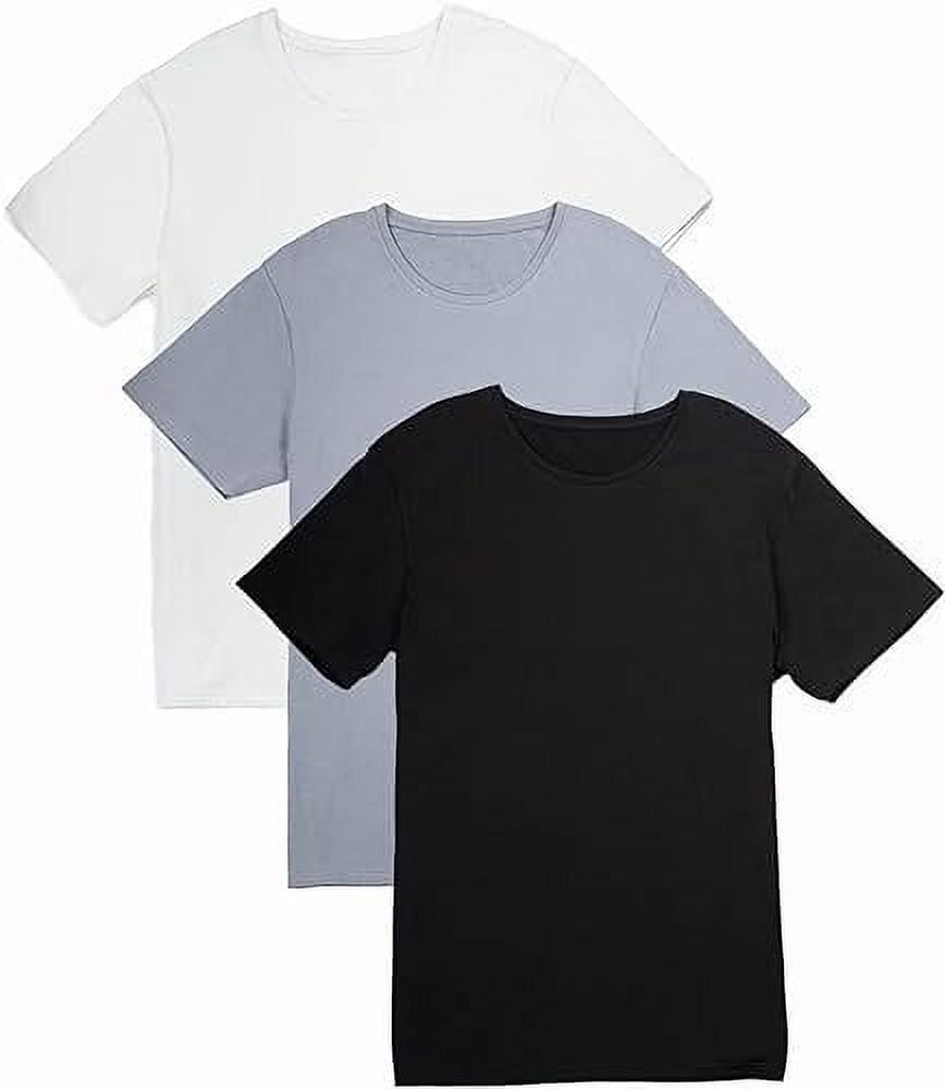 Fishers Finery Men's Ultra Soft Modal Crew Neck T-Shirts | Extra Long ...