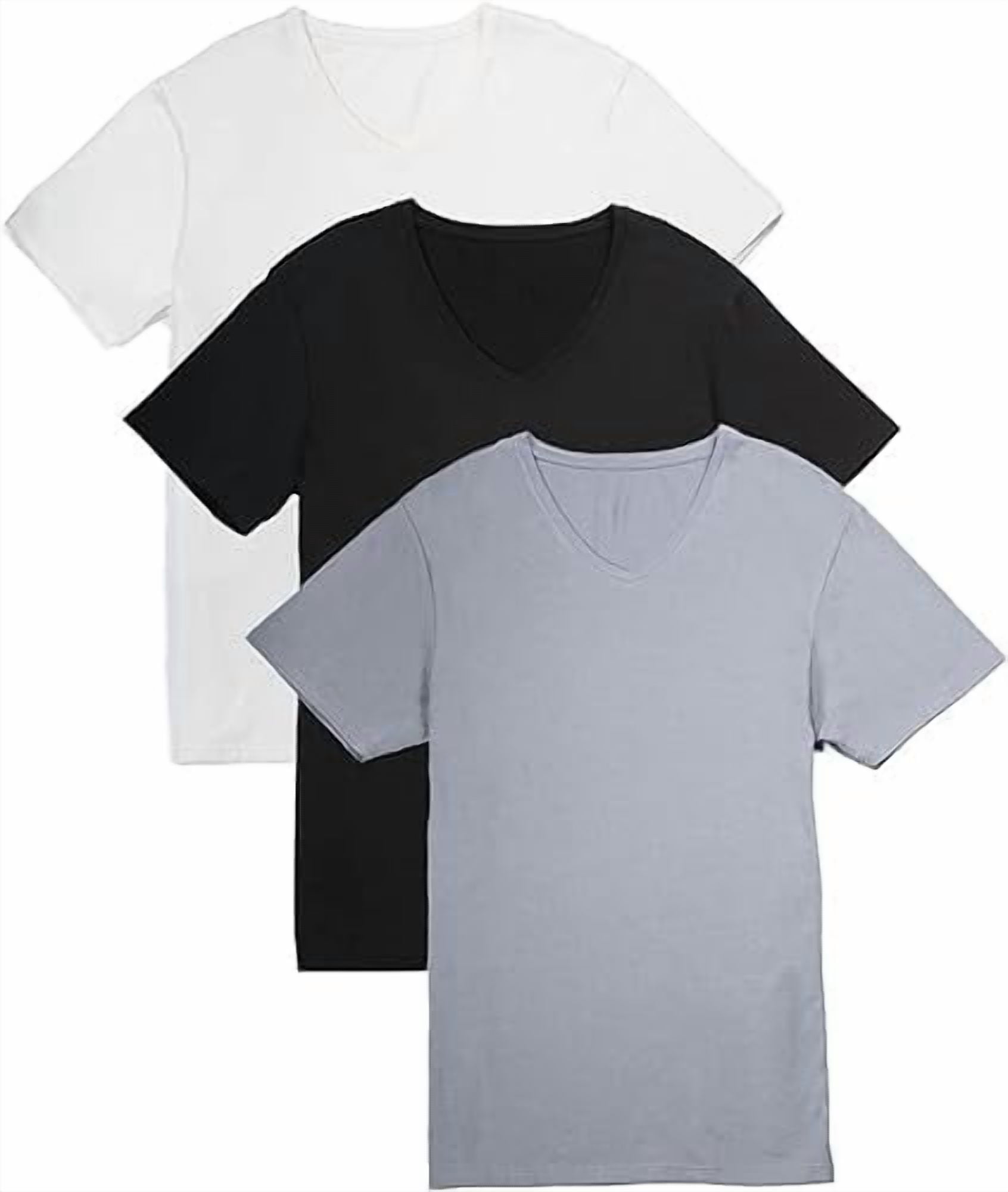 Fishers Finery Men's Ultra Soft Modal V Neck T-Shirts | Extra Long ...