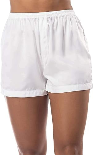 Fishers Finery Women's 100% Silk Boxer; Perfect Fit (White, XL ...