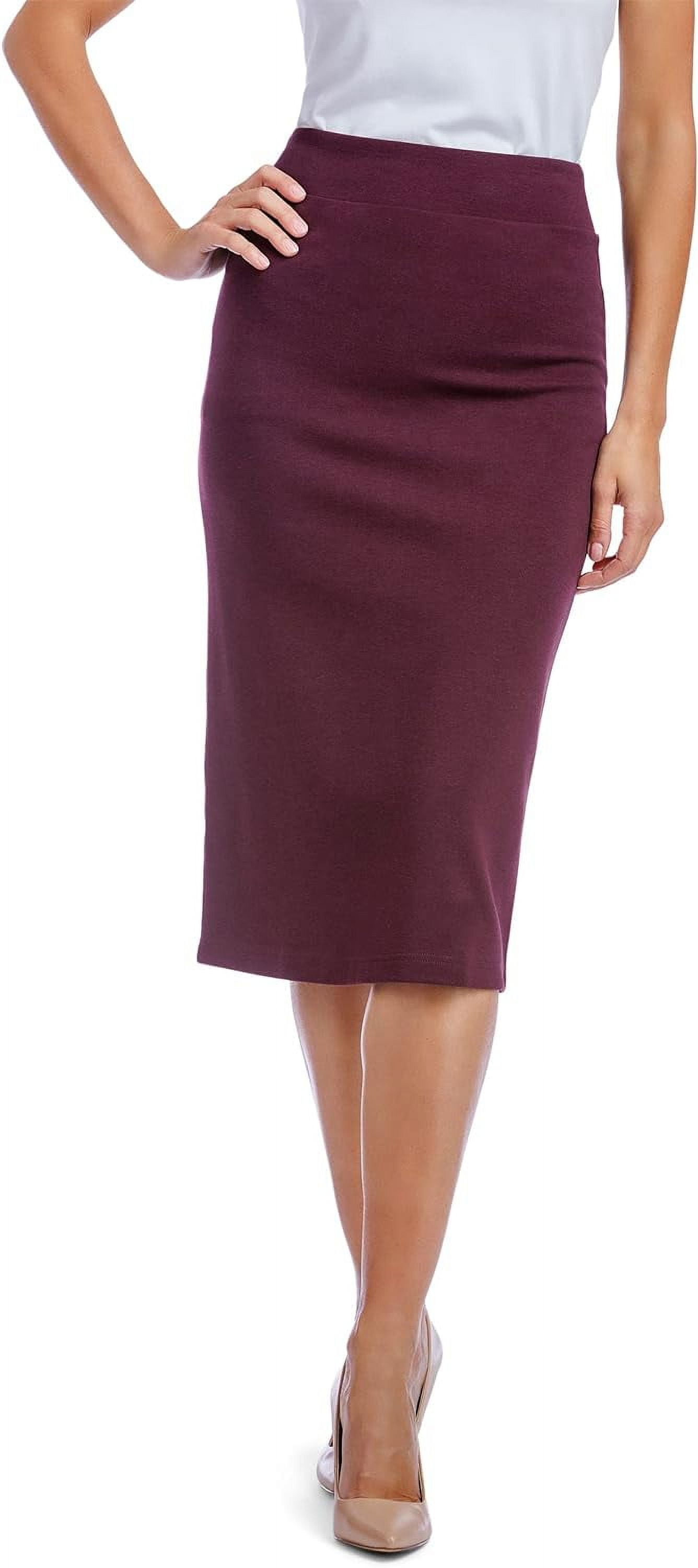 Fishers Finery Women's Ecofabric Ponte Stretch Long Pencil Skirt; Below ...