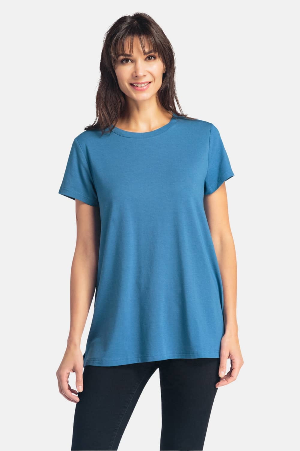 Fishers Finery Womens Ecofabric Crew Neck Shirt; Short Sleeve Relaxed ...