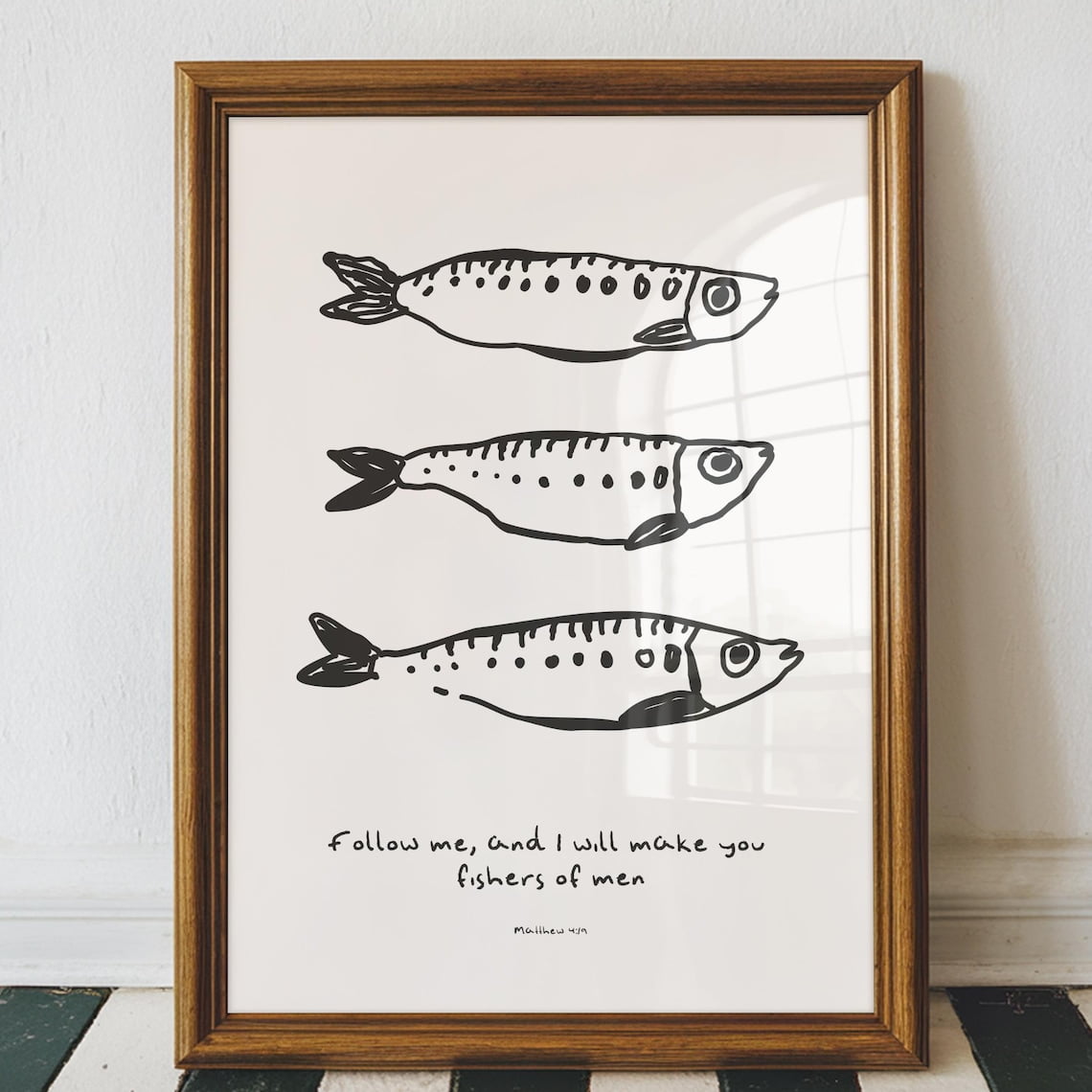 Fishers Of Men Print, Christian Wall Art, Matthew 4:19, Bible Verse ...