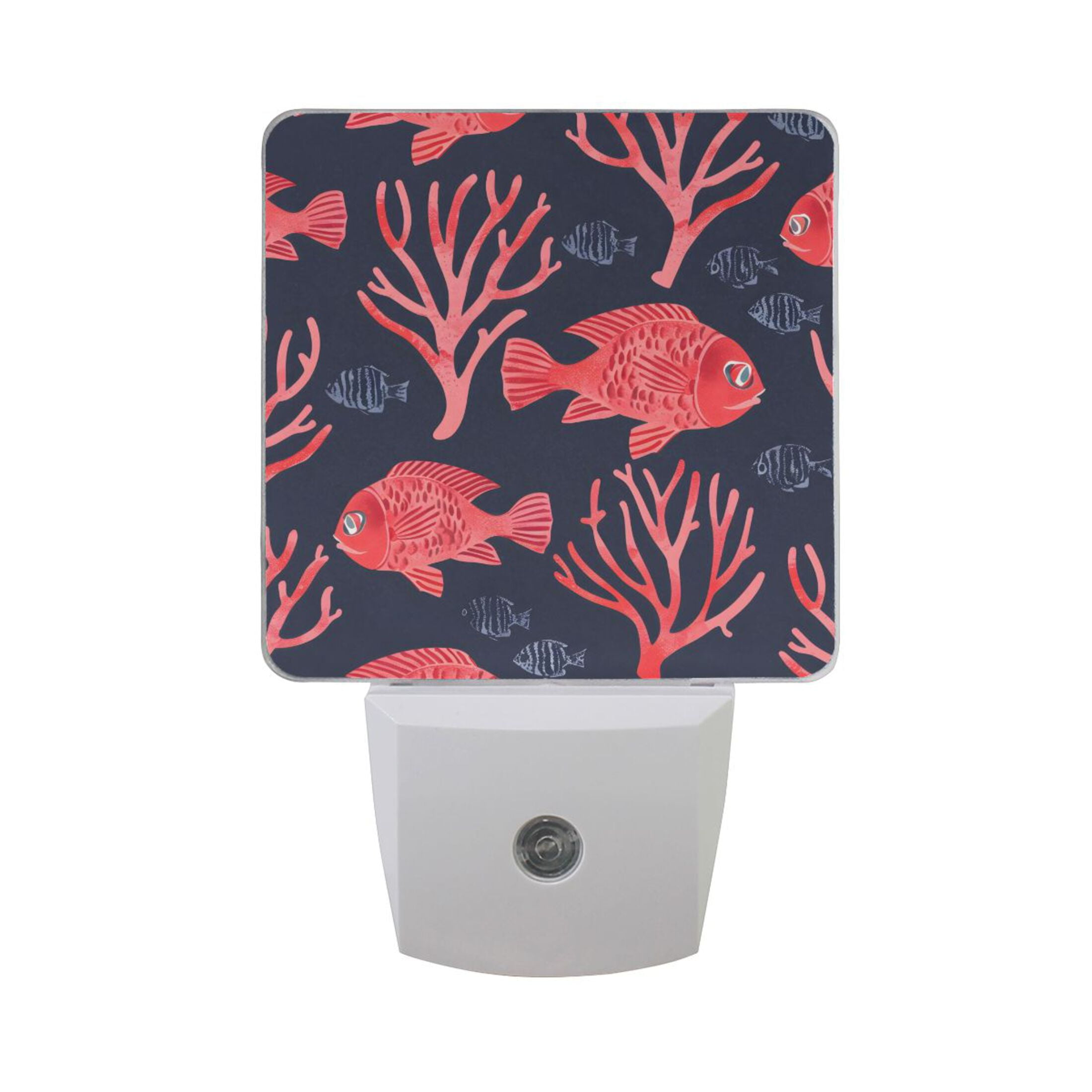 Fishes and Coral Night Light 2 Pack LED Nightlight Plug into Wall Dusk ...