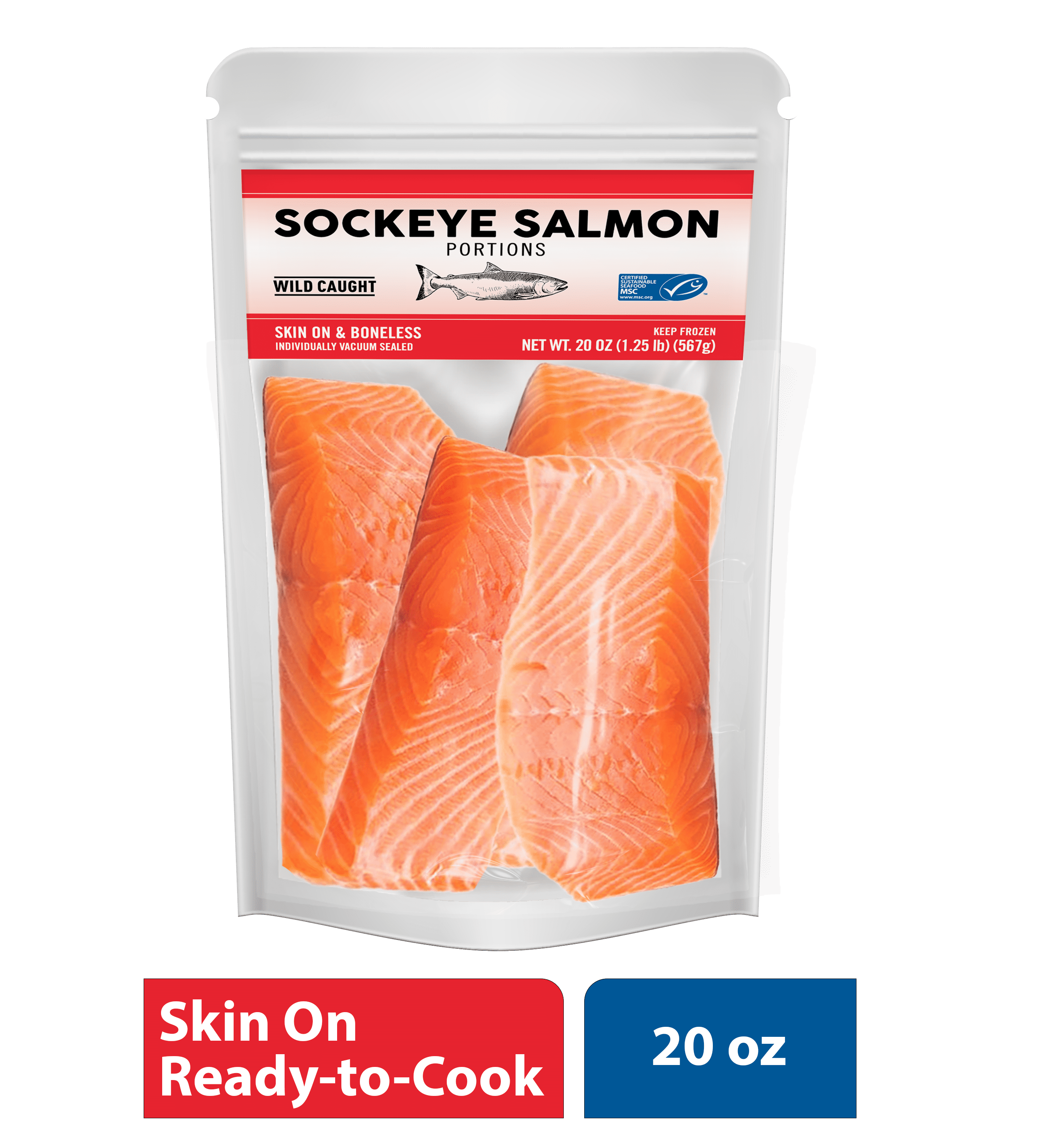 Fishin Co Frozen Sockeye Salmon Fillets - Walmart.com
