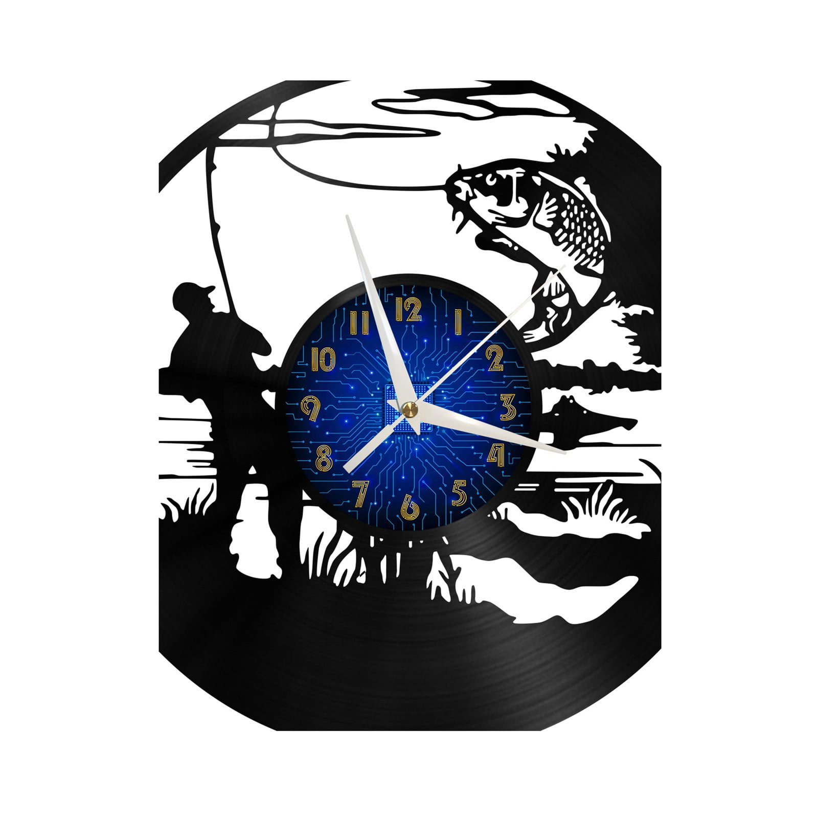 Fishing 3 Vinyl Record Wall Clock for Kitchen Wall Decor Wall Art Gift ...