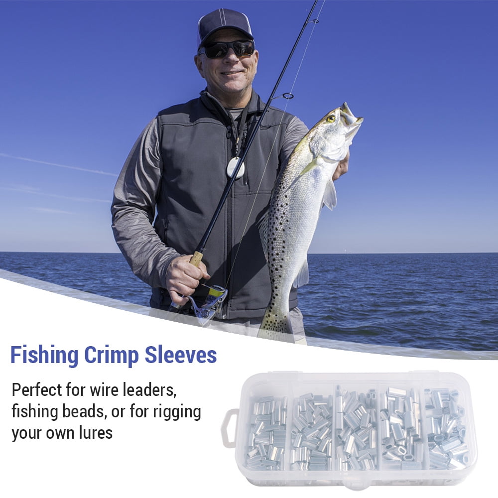 Fishing 500pcs Aluminum Crimp Sleeves Connector Kit 5 Sizes Single ...
