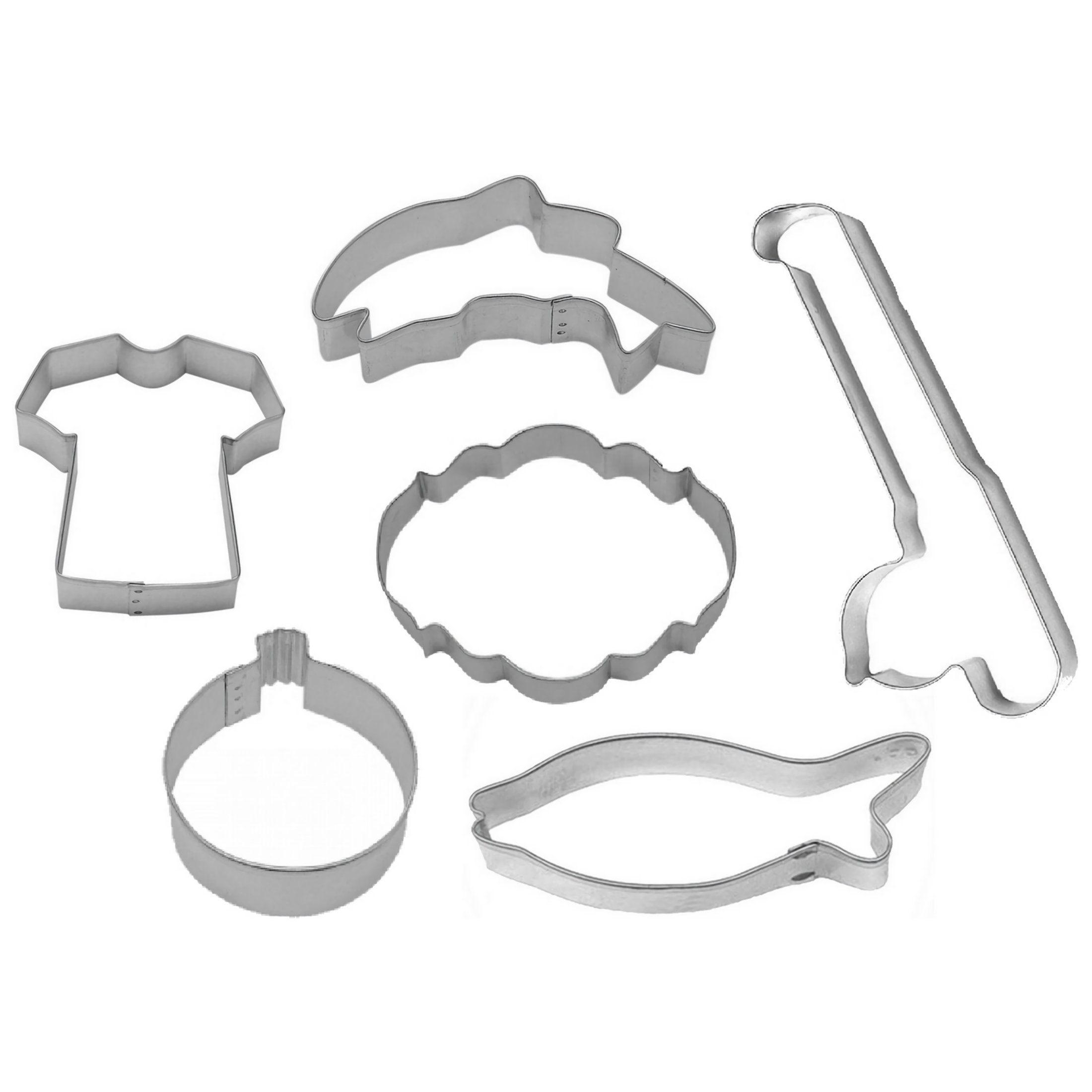 Fishing 6 Piece Cookie Cutter Set - Fishing Pole, Bobber, Trout, Salmon ...