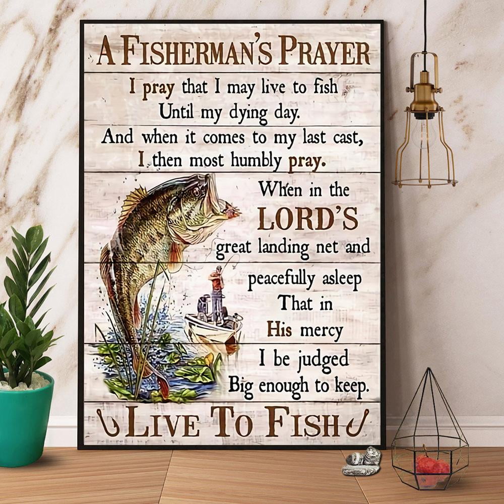 Fishing A Fisherman'S Prayer Poster No Frame Matte Wall Art Decor 11 x ...