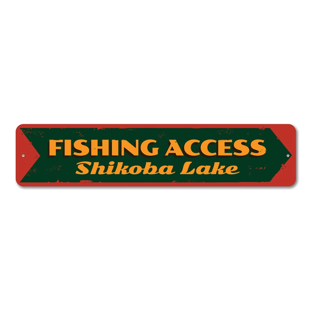 Fishing Access Sign, Lake House Decor, Directional Arrow Sign, Lake ...