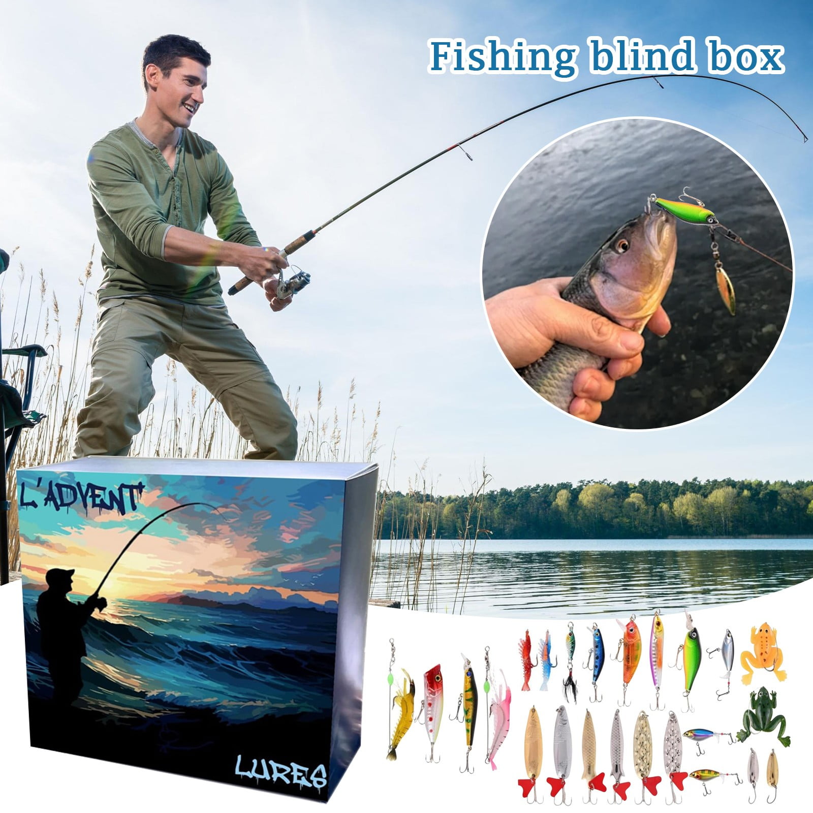 Fishing Advent Blind Box - Fishing Enthusiast Gift - 24pc (A),Mystery ...