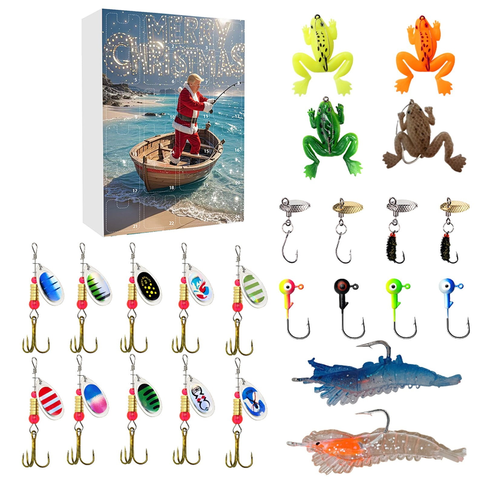 Fishing Advent Calendar 2024,24pc Advent Calendar Fishing Christmas ...