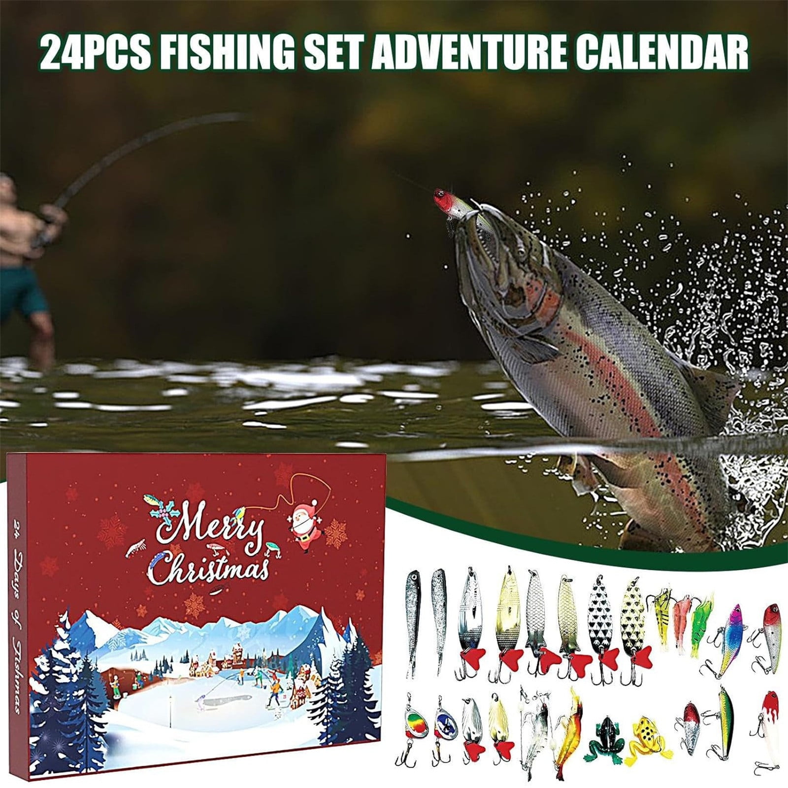 Advent Calendar 2024 Fishing Lure for Man Adult Teen - 24 Days ...