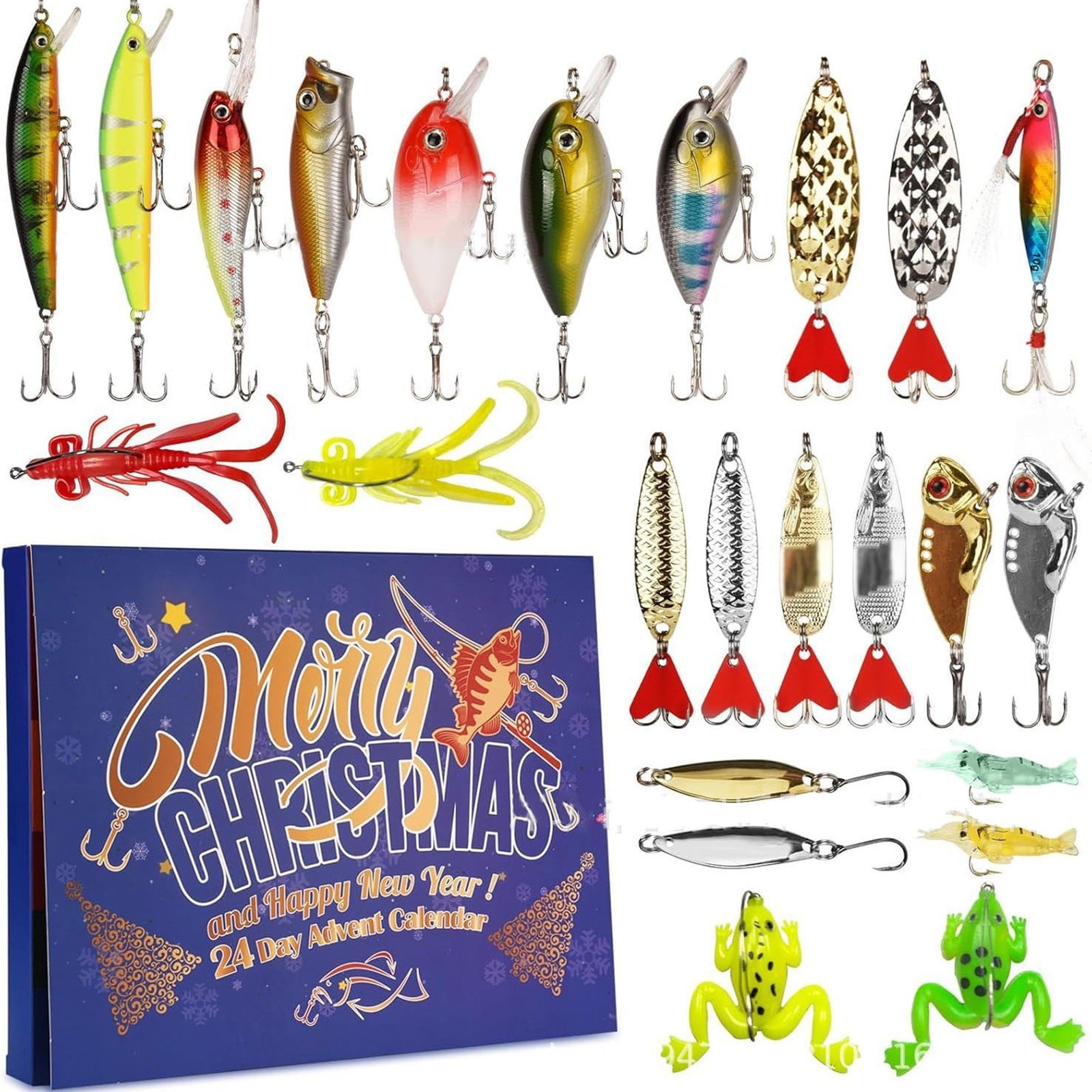 Fishing Advent Calendar 2024 Christmas Countdown Tackle Set for Men and ...