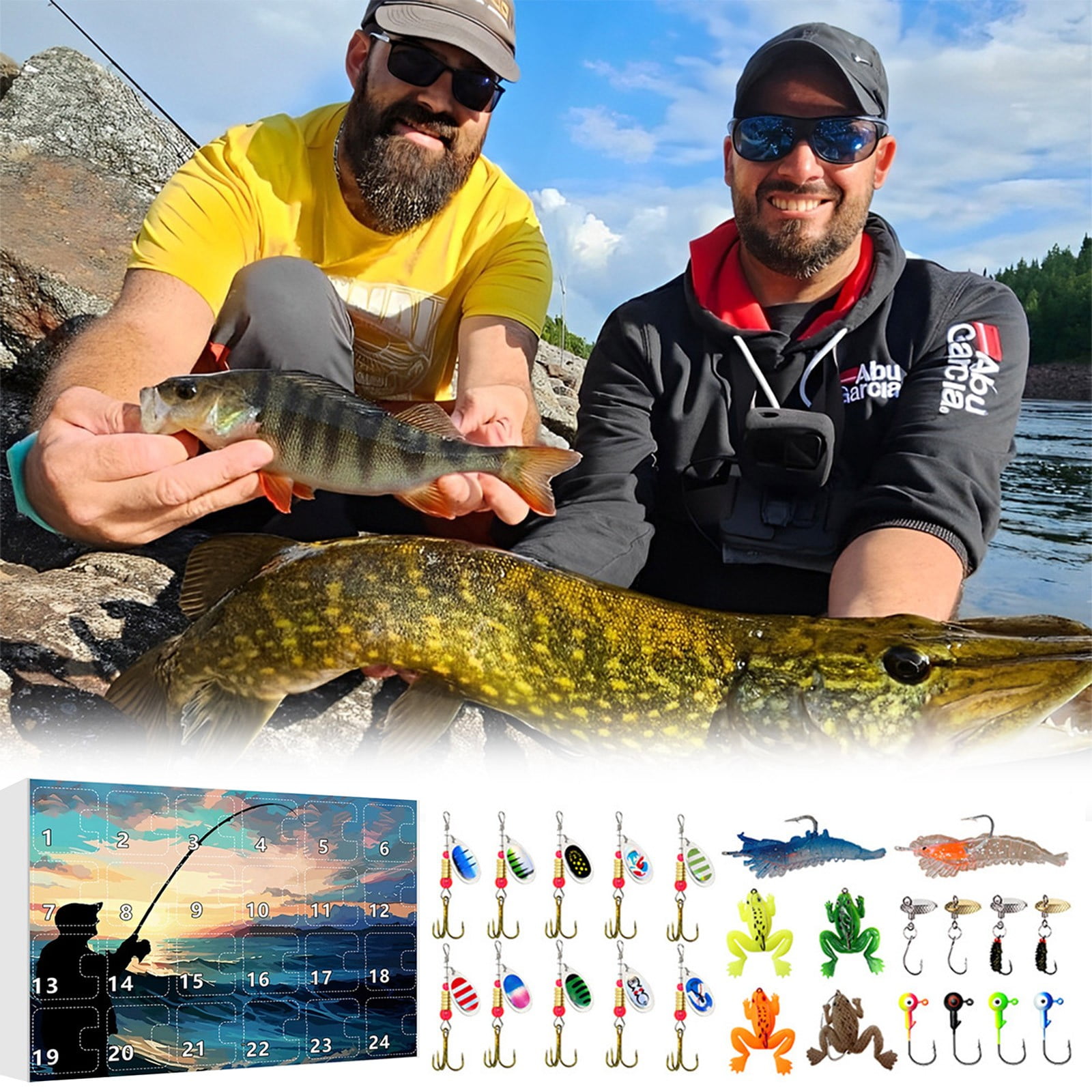 Fishing Advent Calendar 2024 Countdown Set for Men with Soft Ideal ...