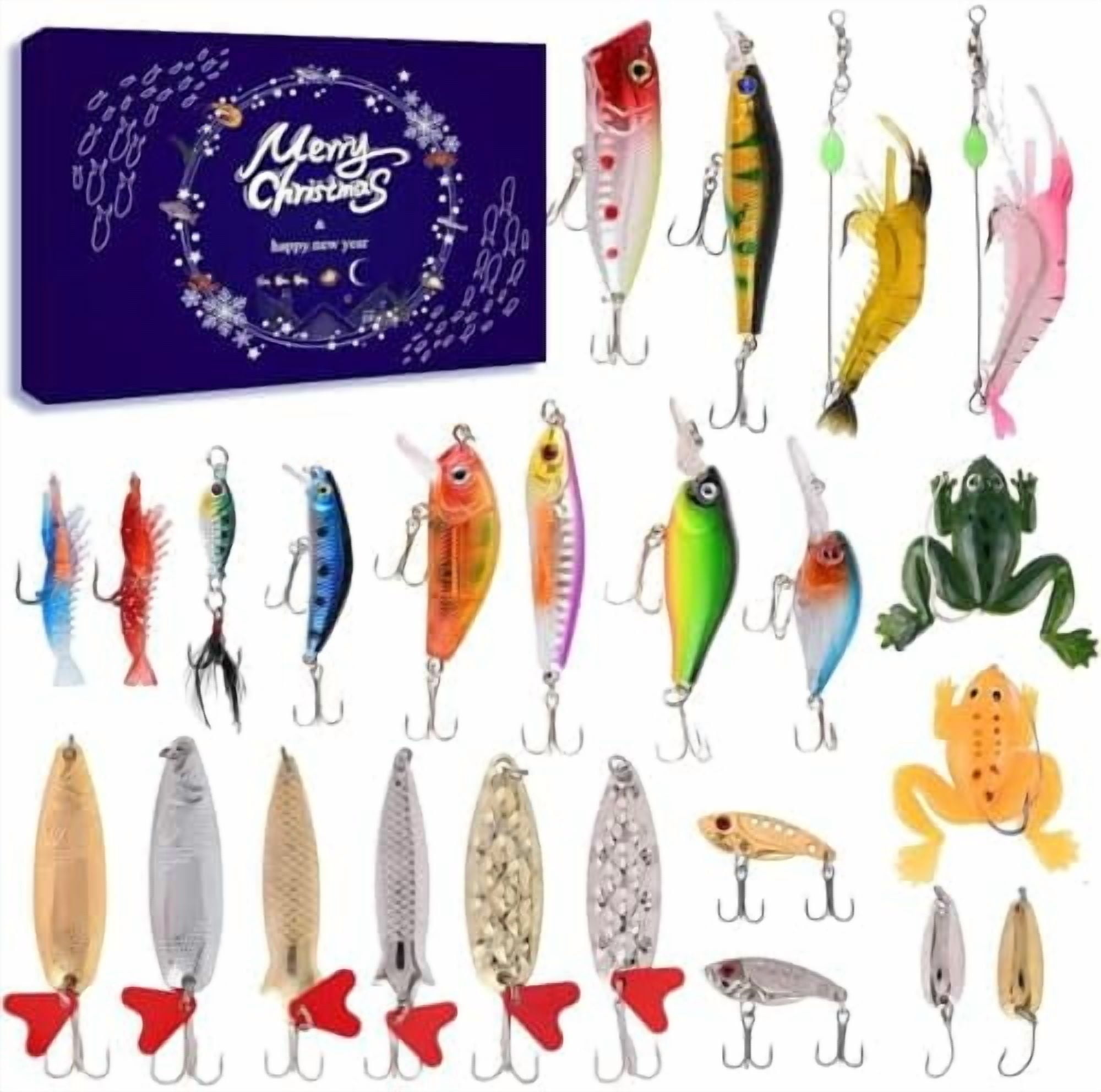 Fishing Advent Calendar 2025 – 24-Day Fishing Lure Set, for Men, Boys ...