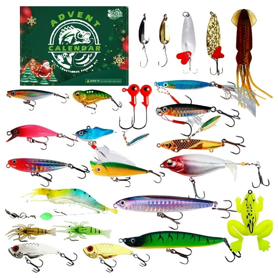 Fishing Advent Calendar 2025, Christmas Countdown 24 Days Fishing Gifts ...