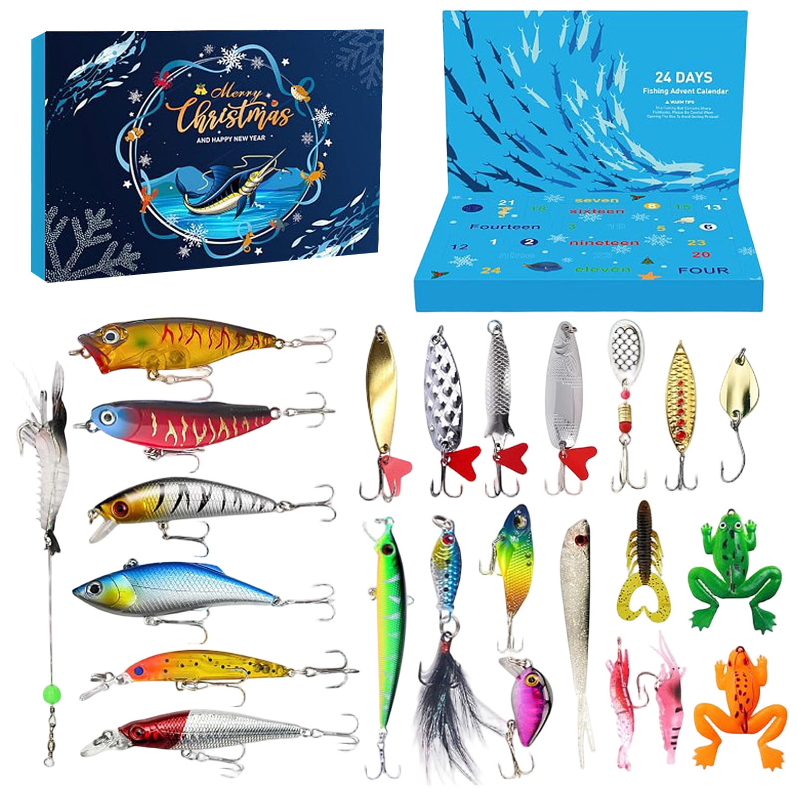 Fishing Advent Calendar 2025 for Men 24-Day Fishing Tackle Advent ...